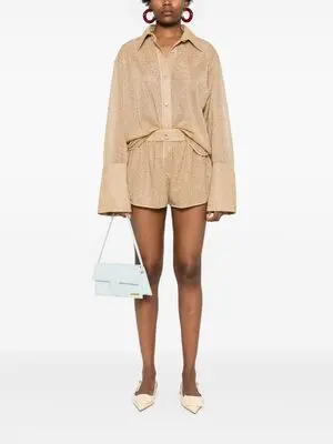 Oseree Lumière Metallic-effect Shirt - Gold