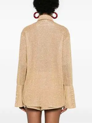 Oseree Lumière Metallic-effect Shirt - Gold