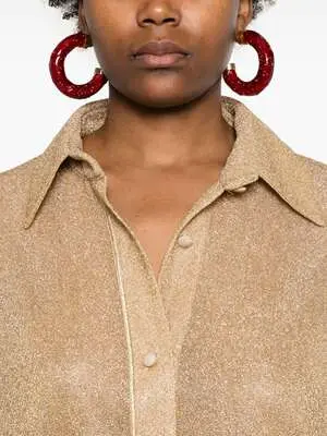 Oseree Lumière Metallic-effect Shirt - Gold
