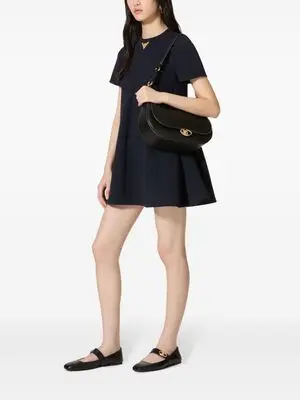 Valentino Garavani Ohval Leather Shoulder Bag - Black