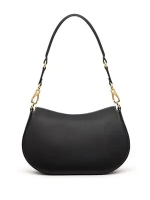 Valentino Garavani Ohval Leather Shoulder Bag - Black