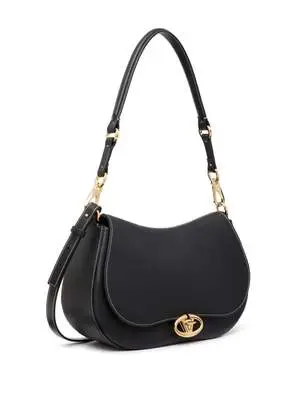 Valentino Garavani Ohval Leather Shoulder Bag - Black