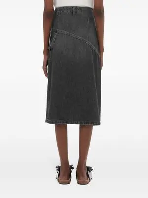 JW Anderson Twisted Denim Midi Skirt - Grey