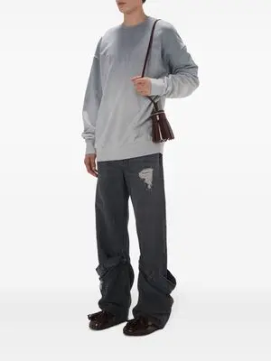 JW Anderson Logo-embroidered Gradient-effect Sweatshirt - Grey
