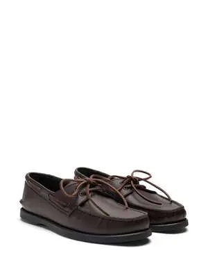 SCAROSSO Smooth-leather Boat Shoes - Brown