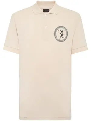 BILLIONAIRE Logo-embroidered Cotton Polo Shirt - Neutrals