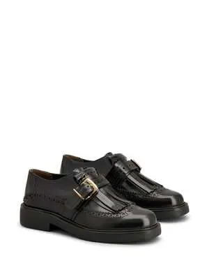 TOD'S Fringe-detail Leather Loafers - Black
