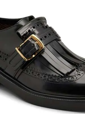 TOD'S Fringe-detail Leather Loafers - Black