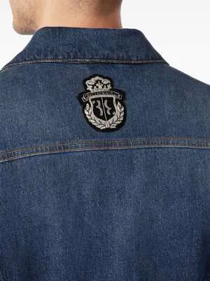 BILLIONAIRE Logo-appliqué Denim Jacket