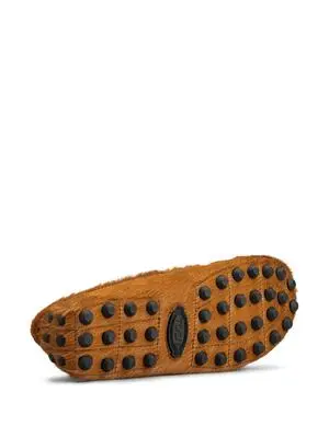 TOD'S Gommino Calf-hair Loafers - Brown