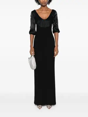V:PM ATELIER Flora Scoop-neck Gown - Black