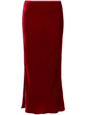 V:PM ATELIER Burlesque Velvet Midi Skirt - Red