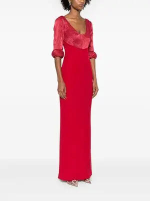 V:PM ATELIER Flora Scoop-neck Gown - Red
