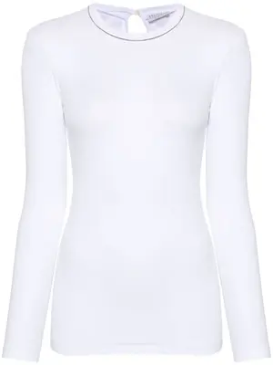 Brunello Cucinelli Beaded Trimmed T-shirt