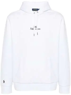 Polo Ralph Lauren Embroidered Logo Cotton Blend Hoodie - White