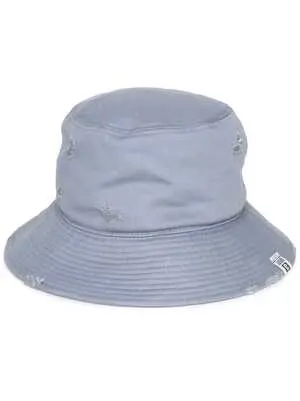 Mihara Yasuhiro Distressed Cotton Bucket Hat - Blue