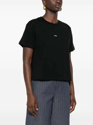 A.p.c. Logo-print Cropped T-shirt - Black