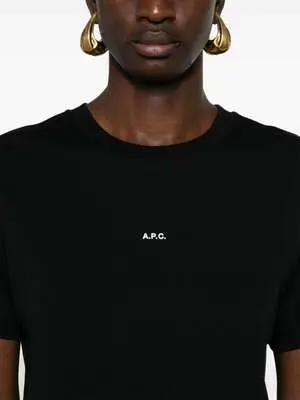 A.p.c. Logo-print Cropped T-shirt - Black