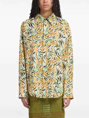 Marni Abstract-print Long-sleeve Shirt