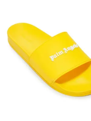 Palm Angels Logo-embossed Slides - Yellow