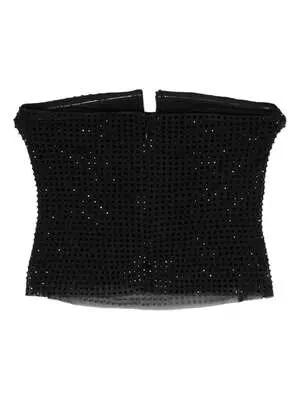 SELF-PORTRAIT Rhinestone-embellished Strapless Top