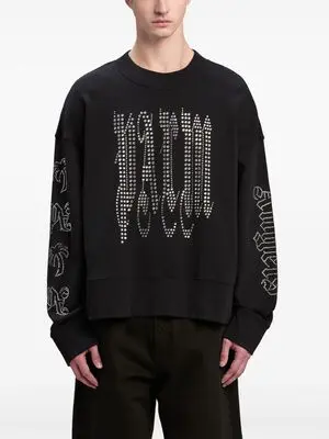 Palm Angels Studded-logo Cotton Sweatshirt