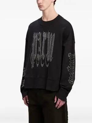 Palm Angels Studded-logo Cotton Sweatshirt