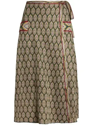 Etro Jacquard-knit Midi Wrap Skirt