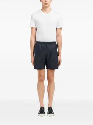 Prada Logo Patch Recycled Nylon Swim Shorts - Blue