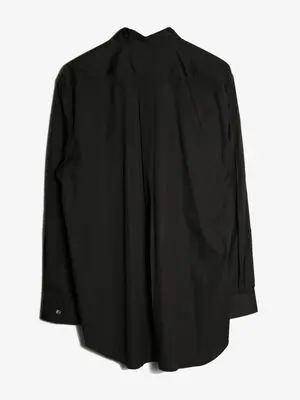 Comme Des Garçons Curved-hem Wool Shirt - Black