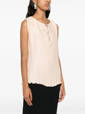 LANVIN Drawstring Plissé Blouse