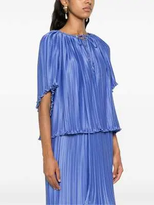 LANVIN Charmeuse Plissé Blouse - Purple