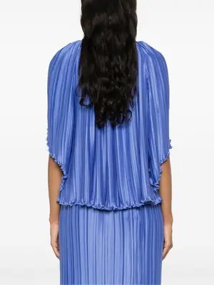 LANVIN Charmeuse Plissé Blouse - Purple