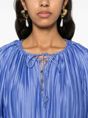 LANVIN Charmeuse Plissé Blouse - Purple