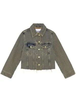 GANNI Raw-cut Hem Denim Jacket