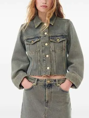 GANNI Raw-cut Hem Denim Jacket