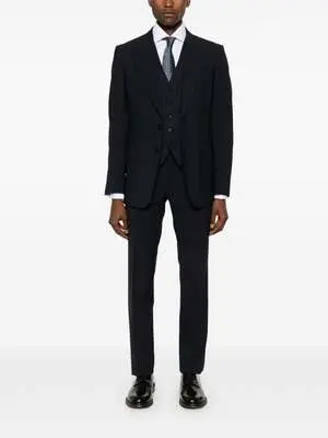 Tagliatore V-neck Paneled Waistcoat - Blue