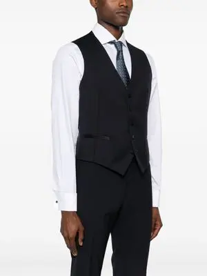 Tagliatore V-neck Paneled Waistcoat - Blue