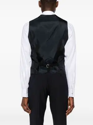 Tagliatore V-neck Paneled Waistcoat - Blue