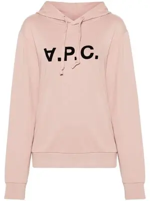 A.p.c. Flocked-logo Cotton Hoodie
