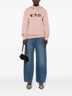 A.p.c. Flocked-logo Cotton Hoodie