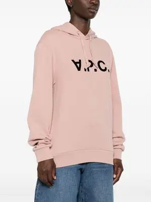 A.p.c. Flocked-logo Cotton Hoodie