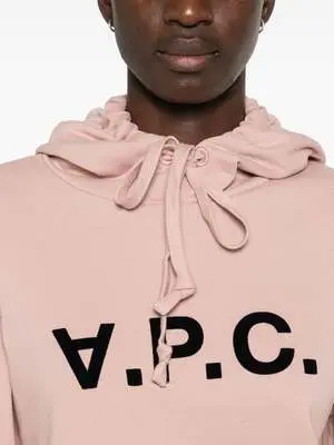 A.p.c. Flocked-logo Cotton Hoodie