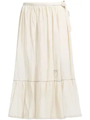 Marni Logo-embroidered Cotton Midi Skirt