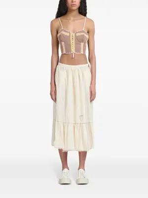 Marni Logo-embroidered Cotton Midi Skirt