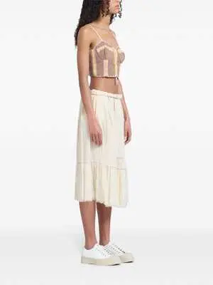 Marni Logo-embroidered Cotton Midi Skirt