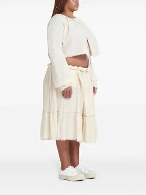 Marni Logo-embroidered Cotton Midi Skirt