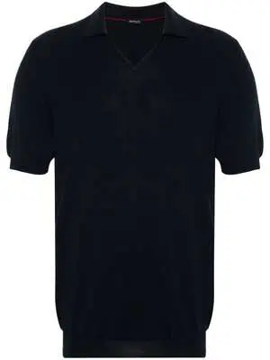 Kiton Fine-knit Cotton Polo Shirt - Blue