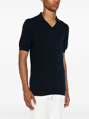 Kiton Fine-knit Cotton Polo Shirt - Blue