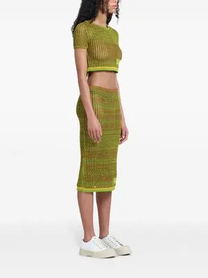 Marni Open-knit Cotton Midi Skirt